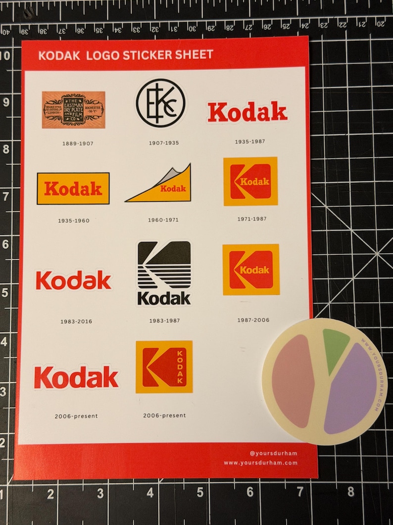 Kodak Logo Evolution Sticker Pack - 11 Stickers - Etsy