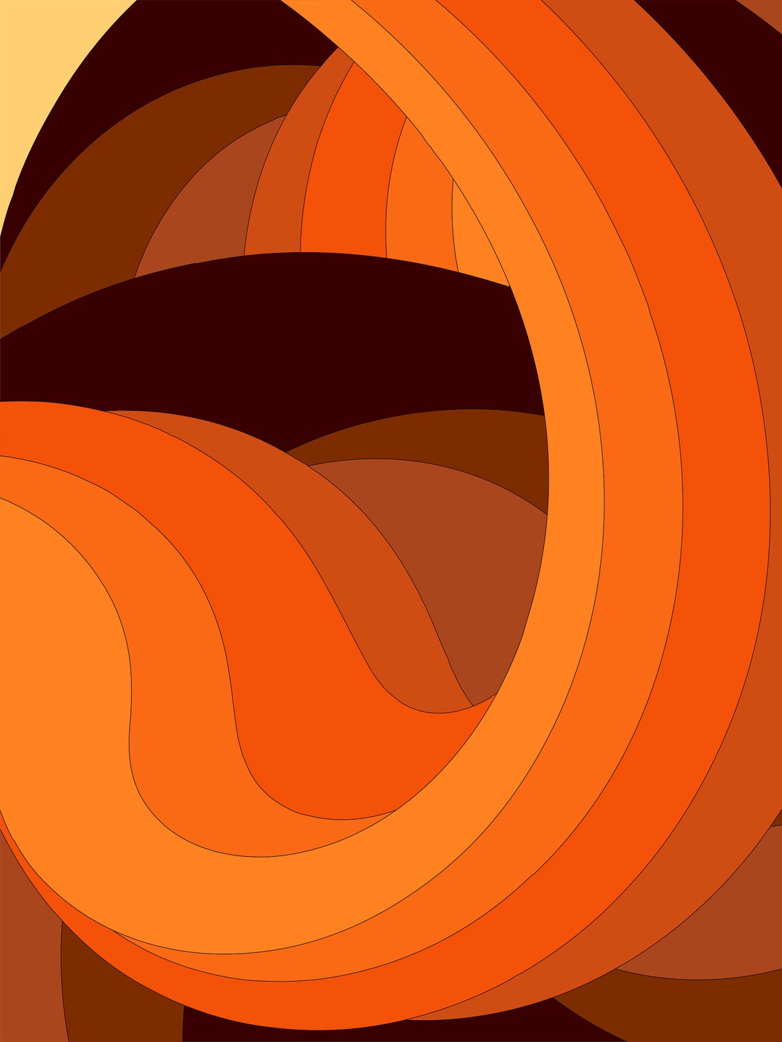 Set of 3 Groovy Baby Sunset Swirl Prints, Retro Abstract Wall Art, 70s ...