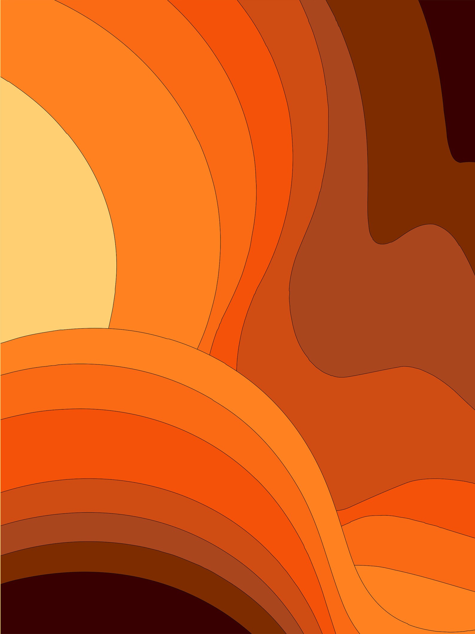 Set of 3 Groovy Baby Sunset Swirl Prints, Retro Abstract Wall Art, 70s ...
