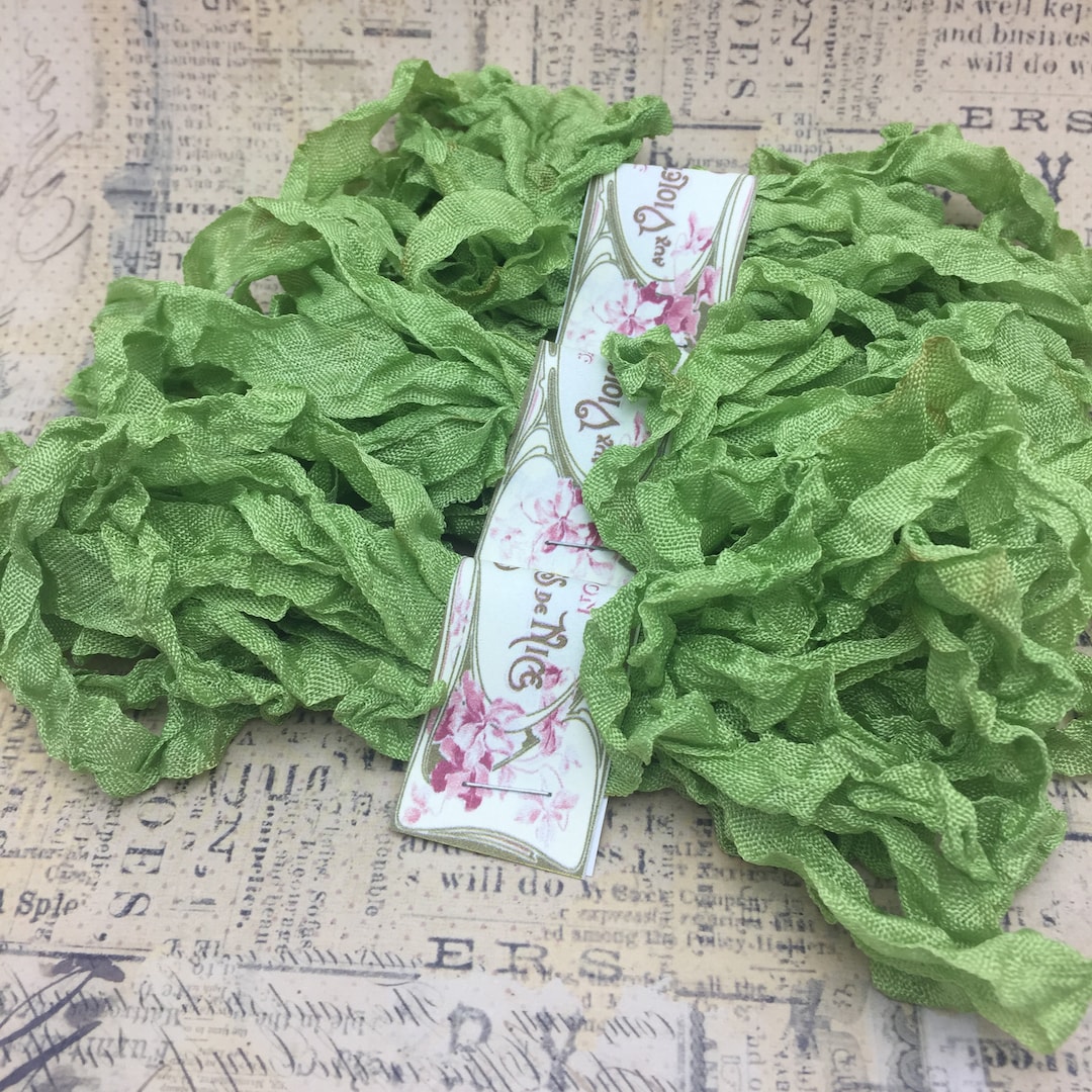 Vintage Hug Snug Scrunched Crinkled Moss Green Seam Binding 1/2" Inch ...