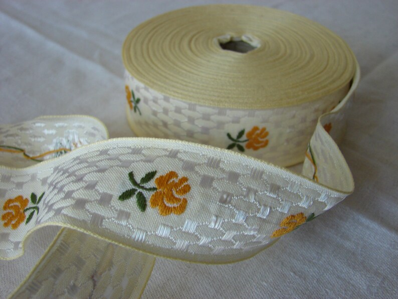 Vintage European Rose 1.5 Wide Ribbon With Yellow Roses | Etsy