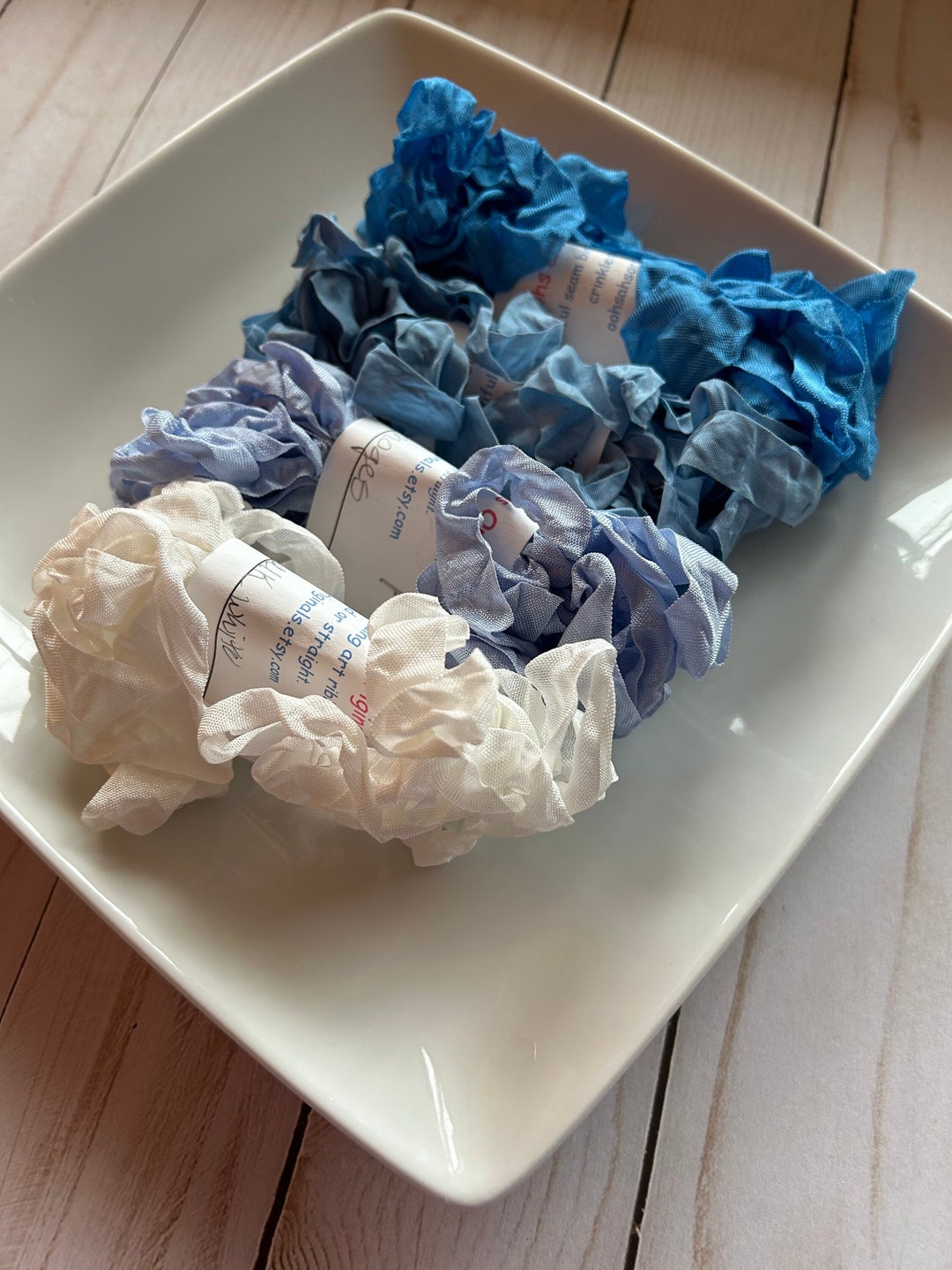 Scrunched Crinkled BLUE VALENTINE Colors Seam Binding Ribbon 20 Yards ...