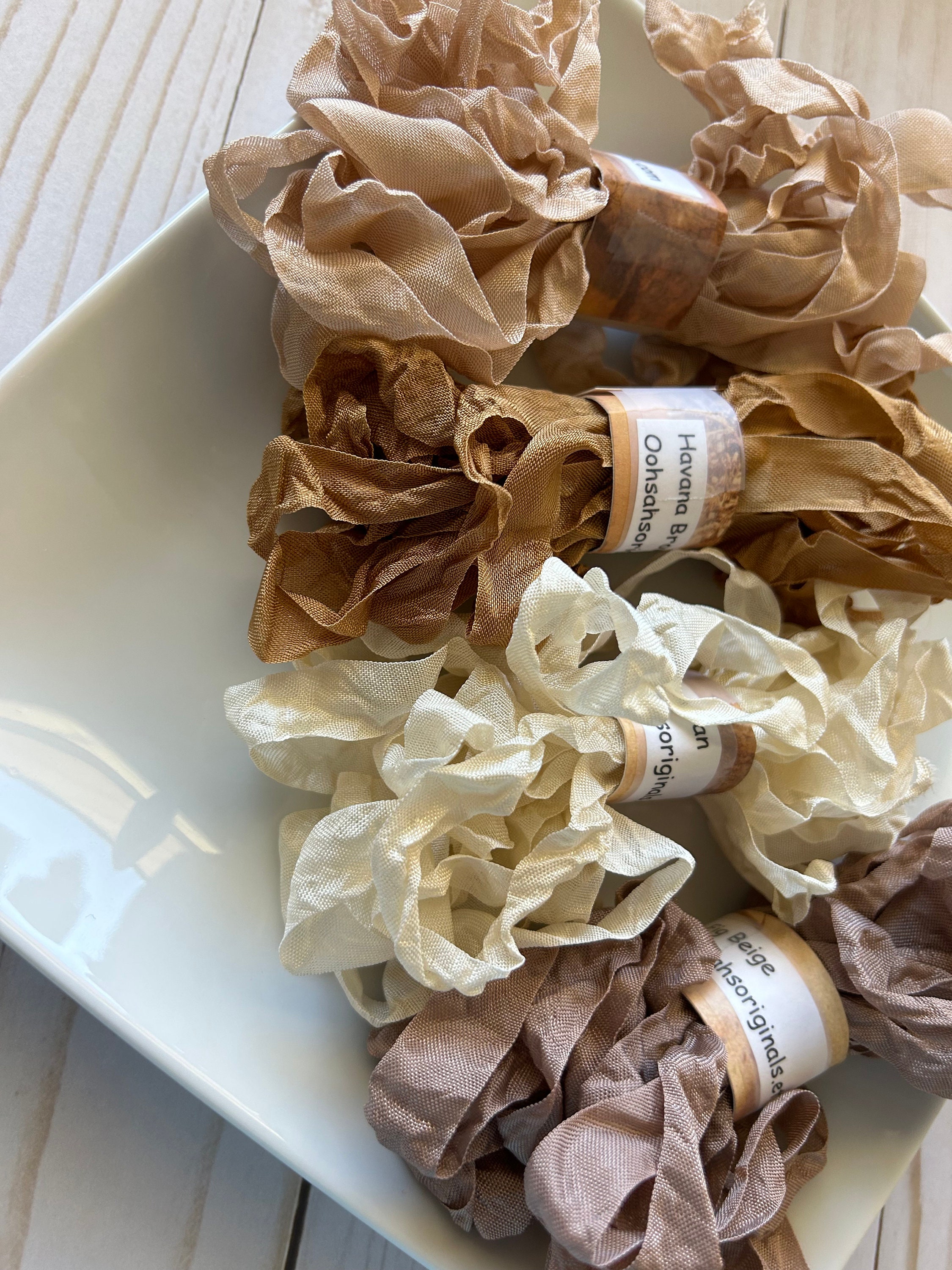 Scrunched Crinkled Beige Colors Seam Binding Ribbon 20 Yards ...