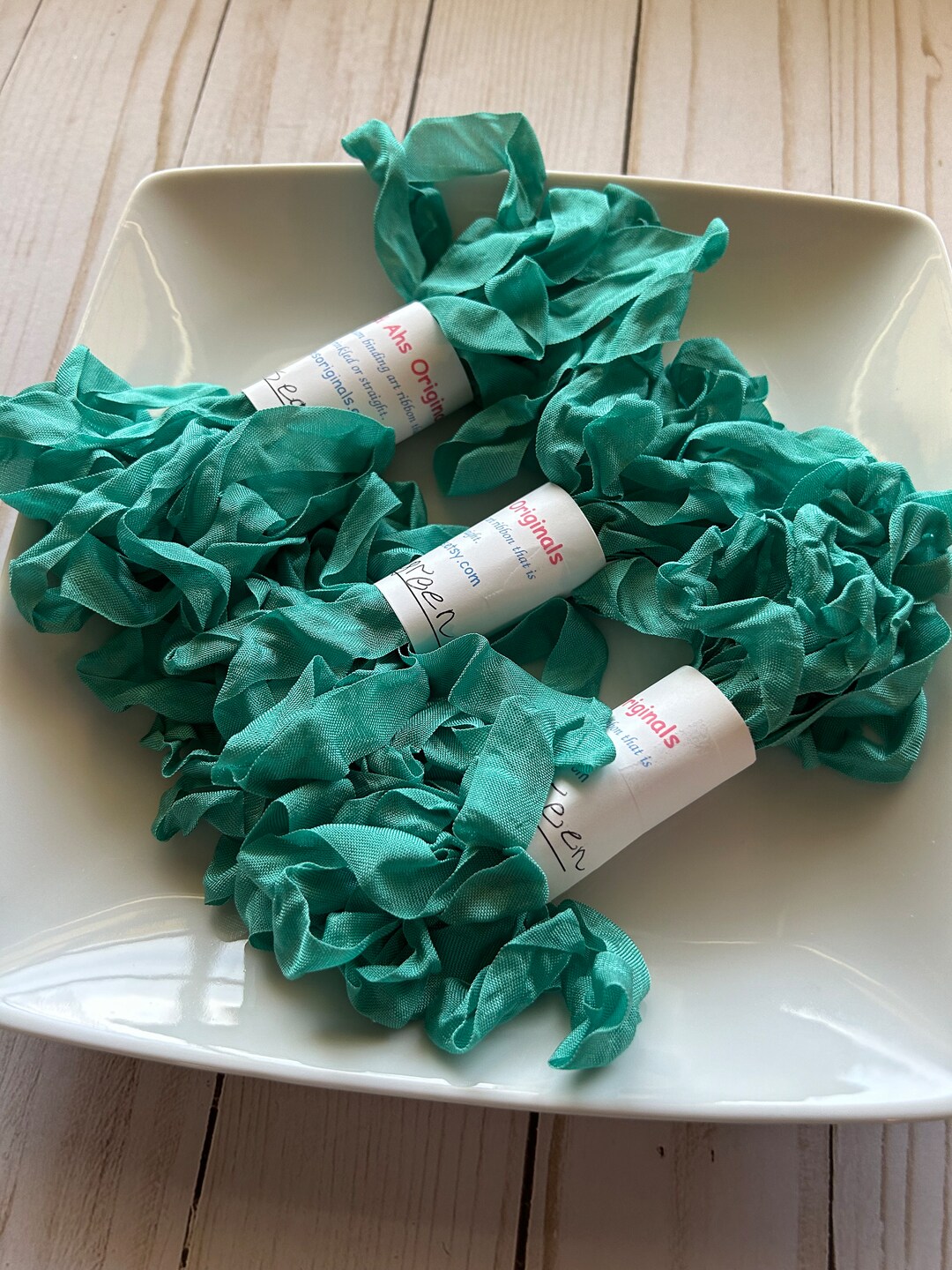 NEW Color Scrunched Crinkled Curly SEA GREEN Seam Binding Ribbon, 5 ...