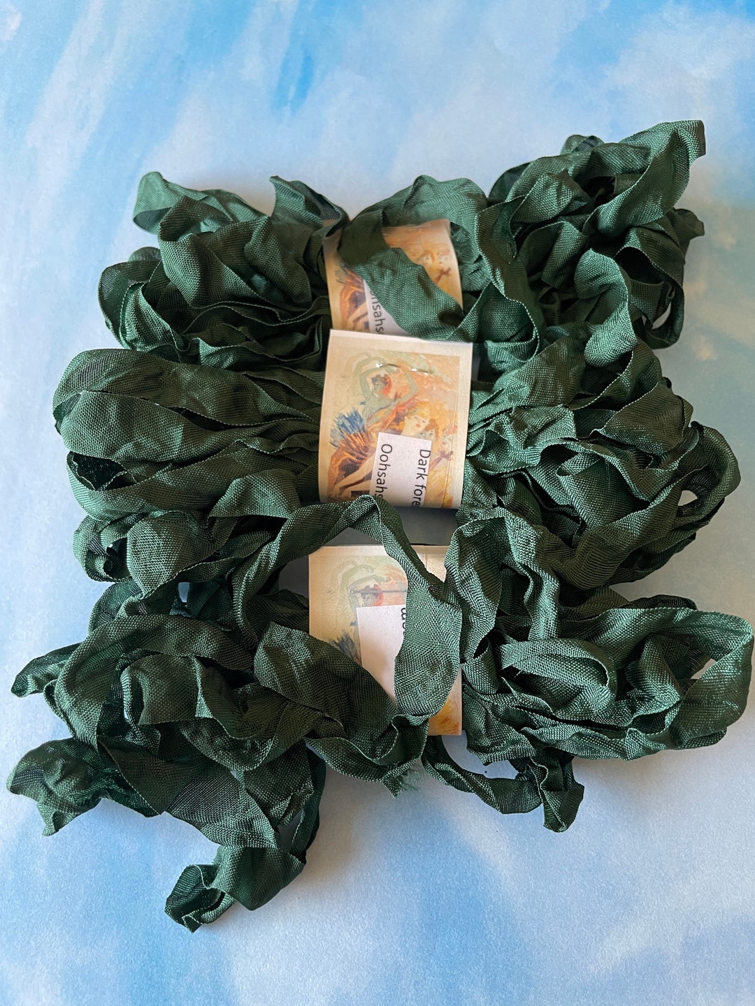 Scrunched Crinkled Dark Forest Green Seam Binding 1/2 Inch Wide 5 Yards ...