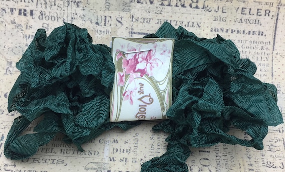 Scrunched Crinkled JUNGLE GREEN Seam Binding 1/2 Inch | Etsy