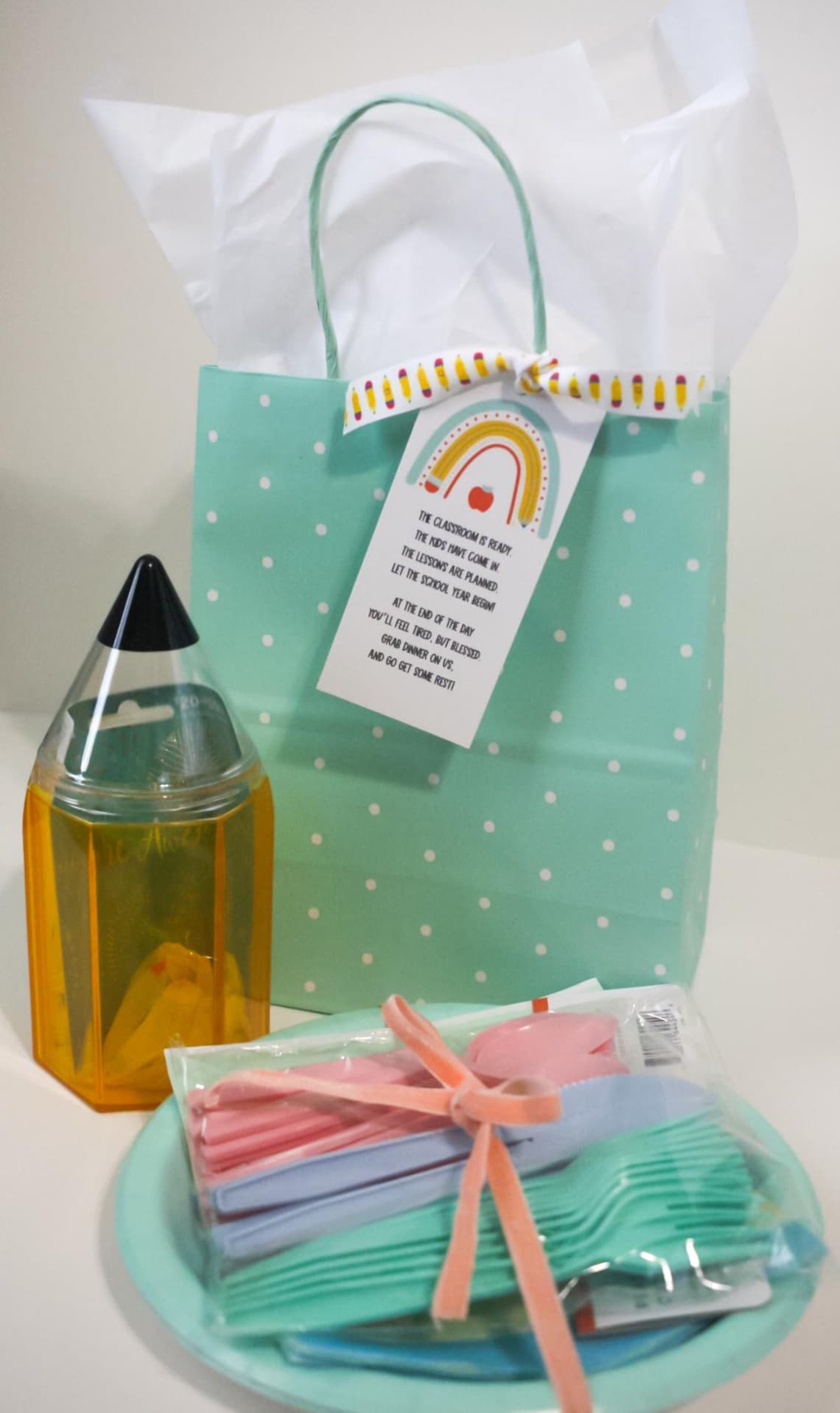 Back to School Teacher Gift Tag- Dinner on Us Favor Tags Teacher Thank ...