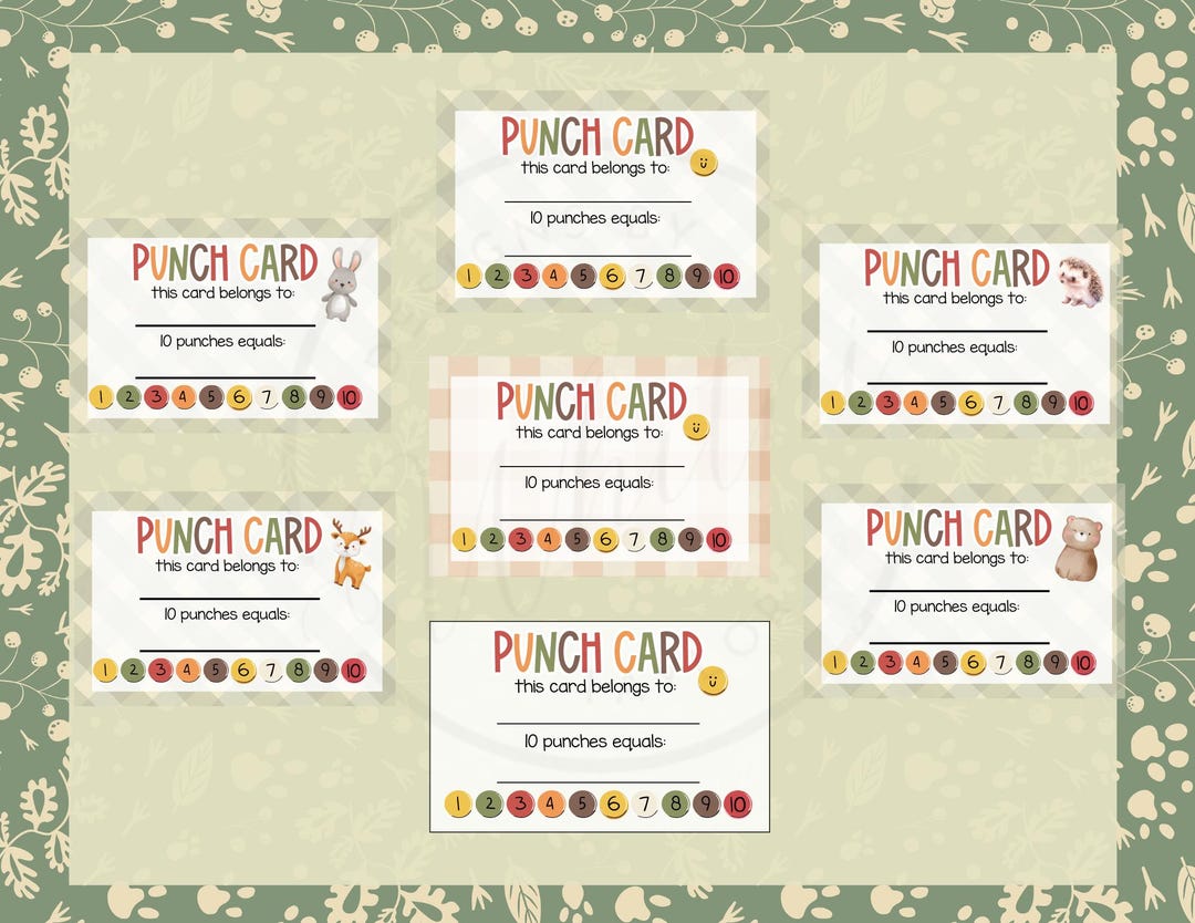 Woodland Student Reward Punch Cards-reward System- Classroom Management ...