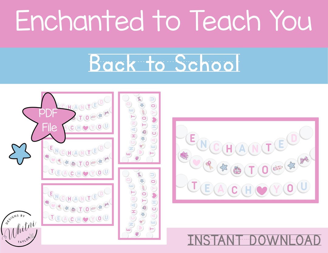 Back to School Student Gift Tag-enchanted to Teach You-digital Print - Etsy