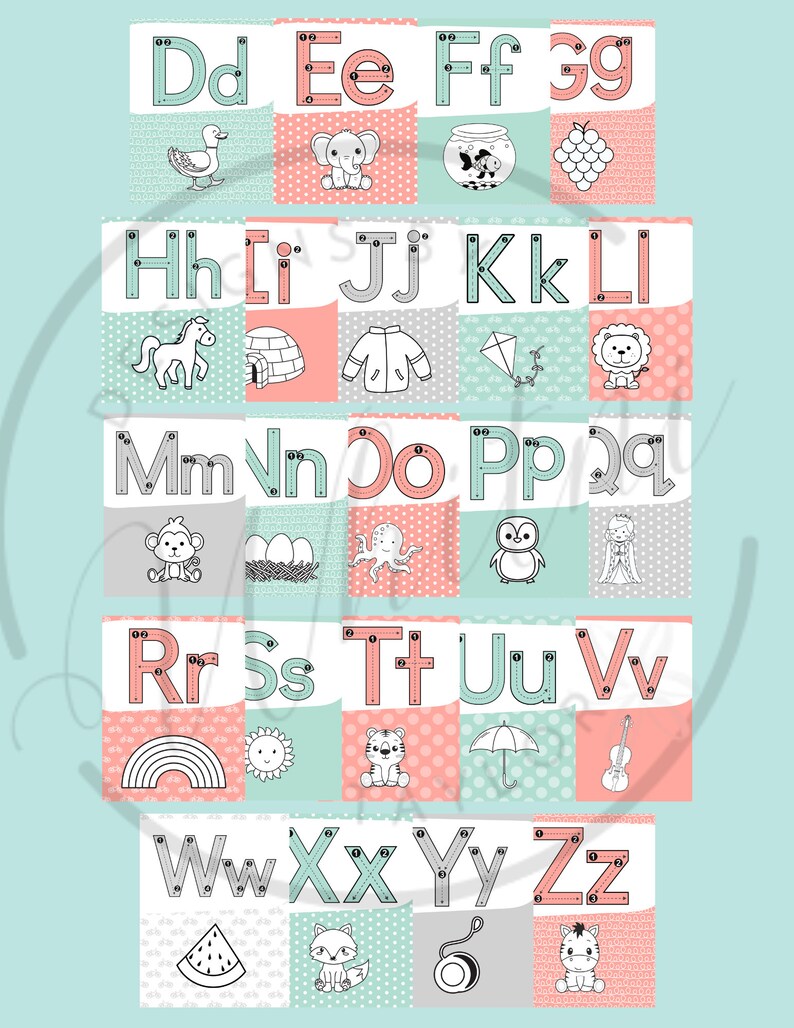 Alphabet Posters - Tracing Posters - Letter Formation - Etsy