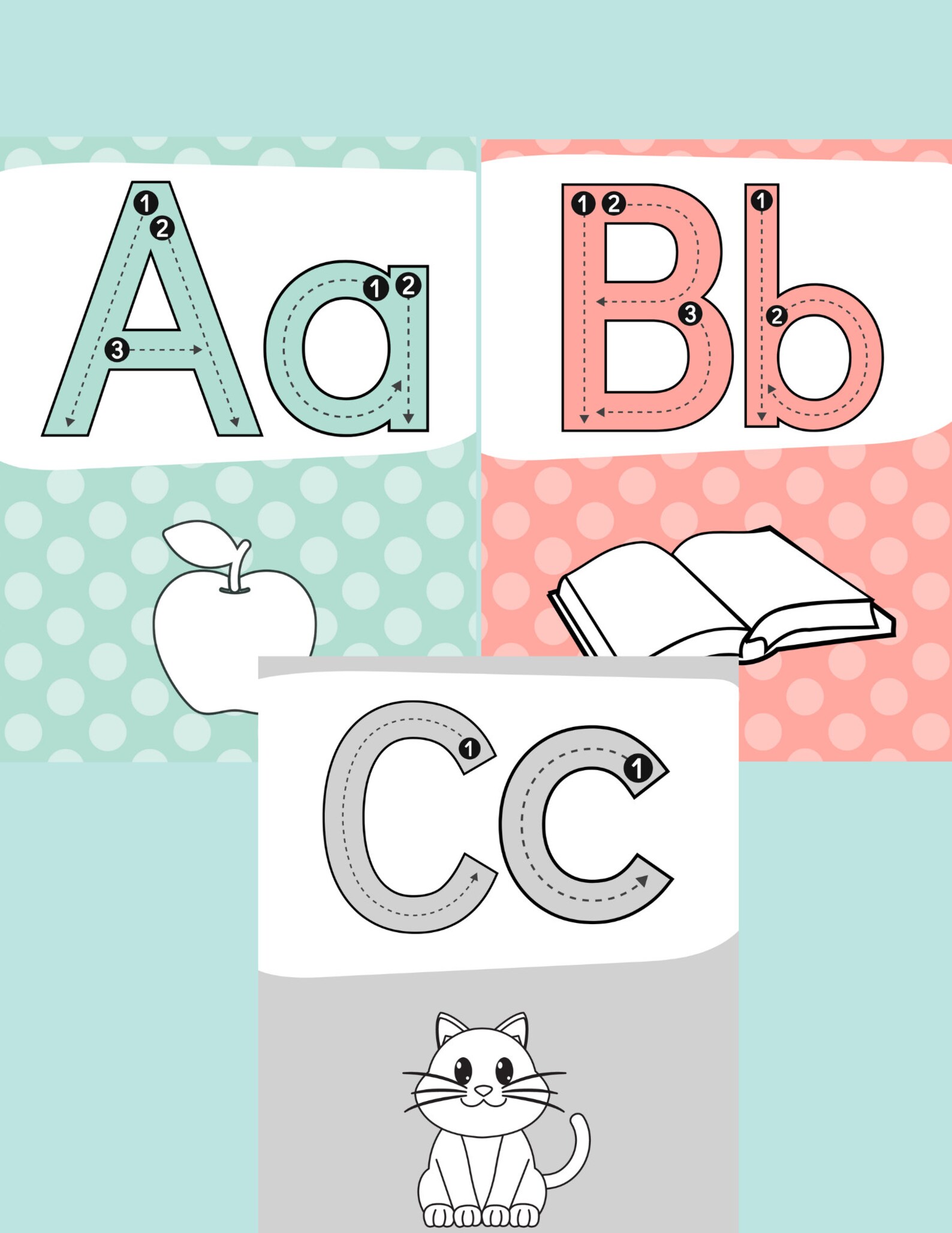 Alphabet Posters - Tracing Posters - Letter Formation - Etsy