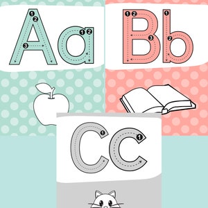 Alphabet Posters - Tracing Posters - Letter Formation - Etsy
