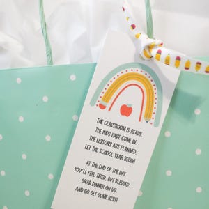 Back to School Teacher Gift Tag- Dinner on Us Favor Tags Teacher Thank ...