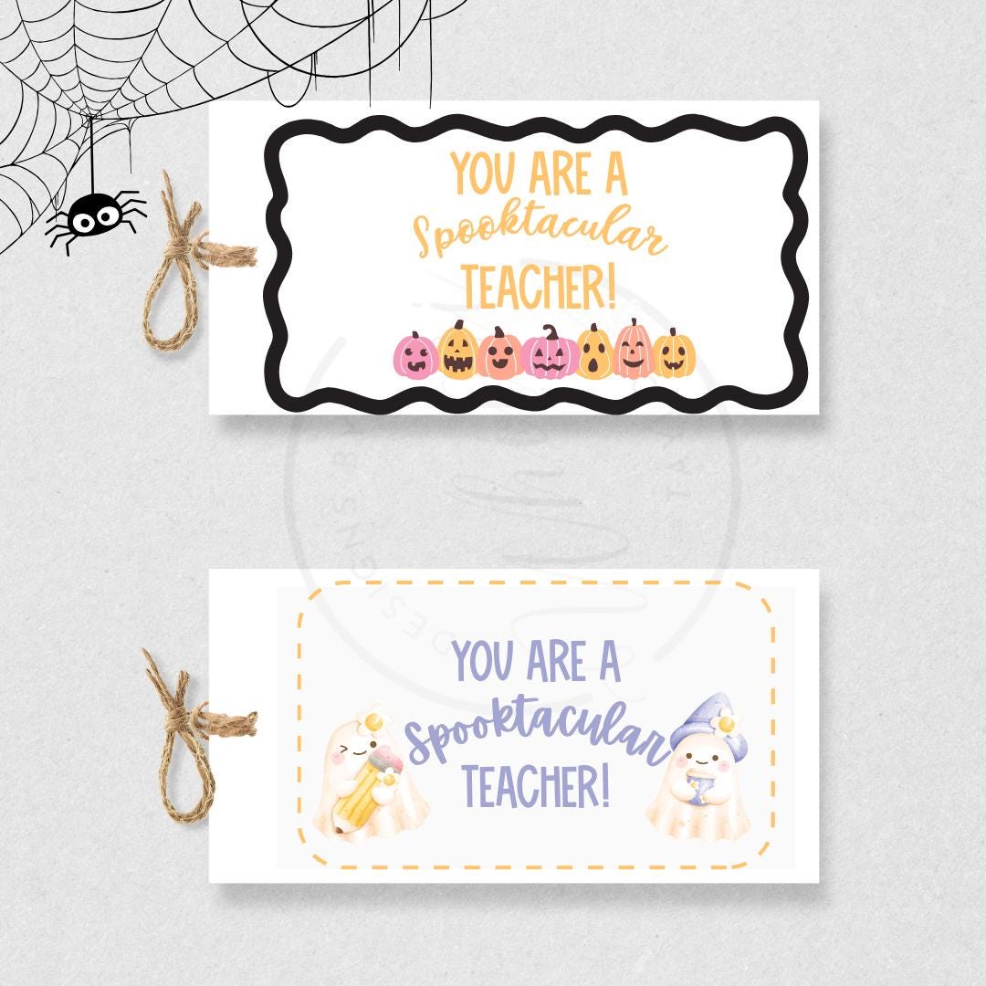 Halloween Teacher Gift Tag-printable-spooktacular-faboolous - Etsy