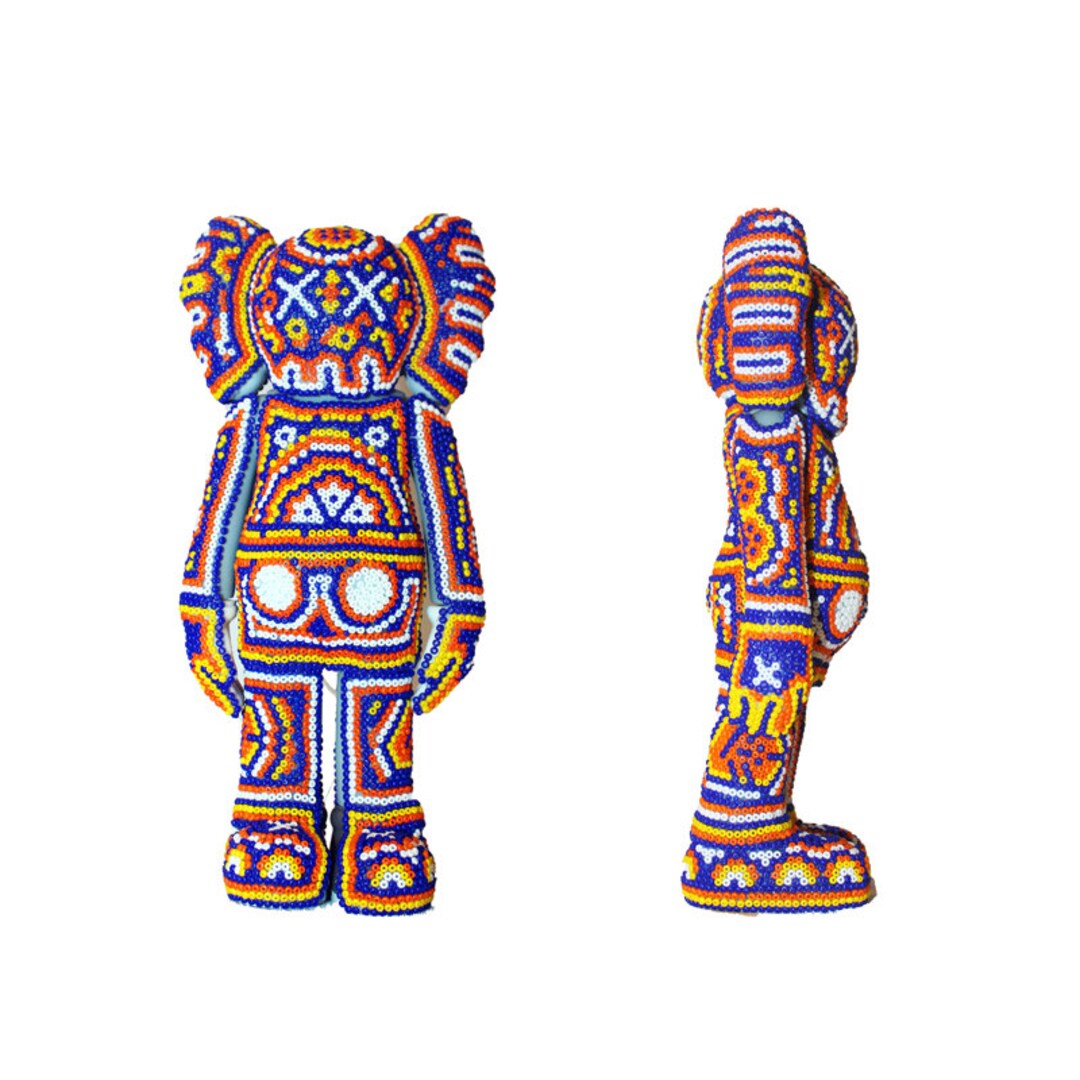 Huichol Wixarika Beaded Kaws Figures Handmade Art, Mexican Folk Art ...