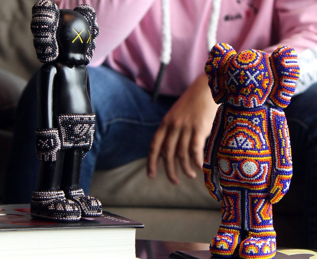 Huichol Wixarika Beaded Kaws Figures Handmade Art, Mexican Folk Art ...