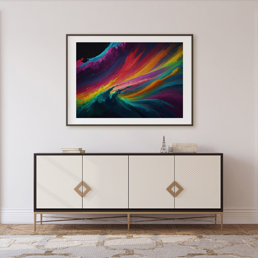 Framed Abstract Art Print: Modern Dynamic Home Decor - Etsy