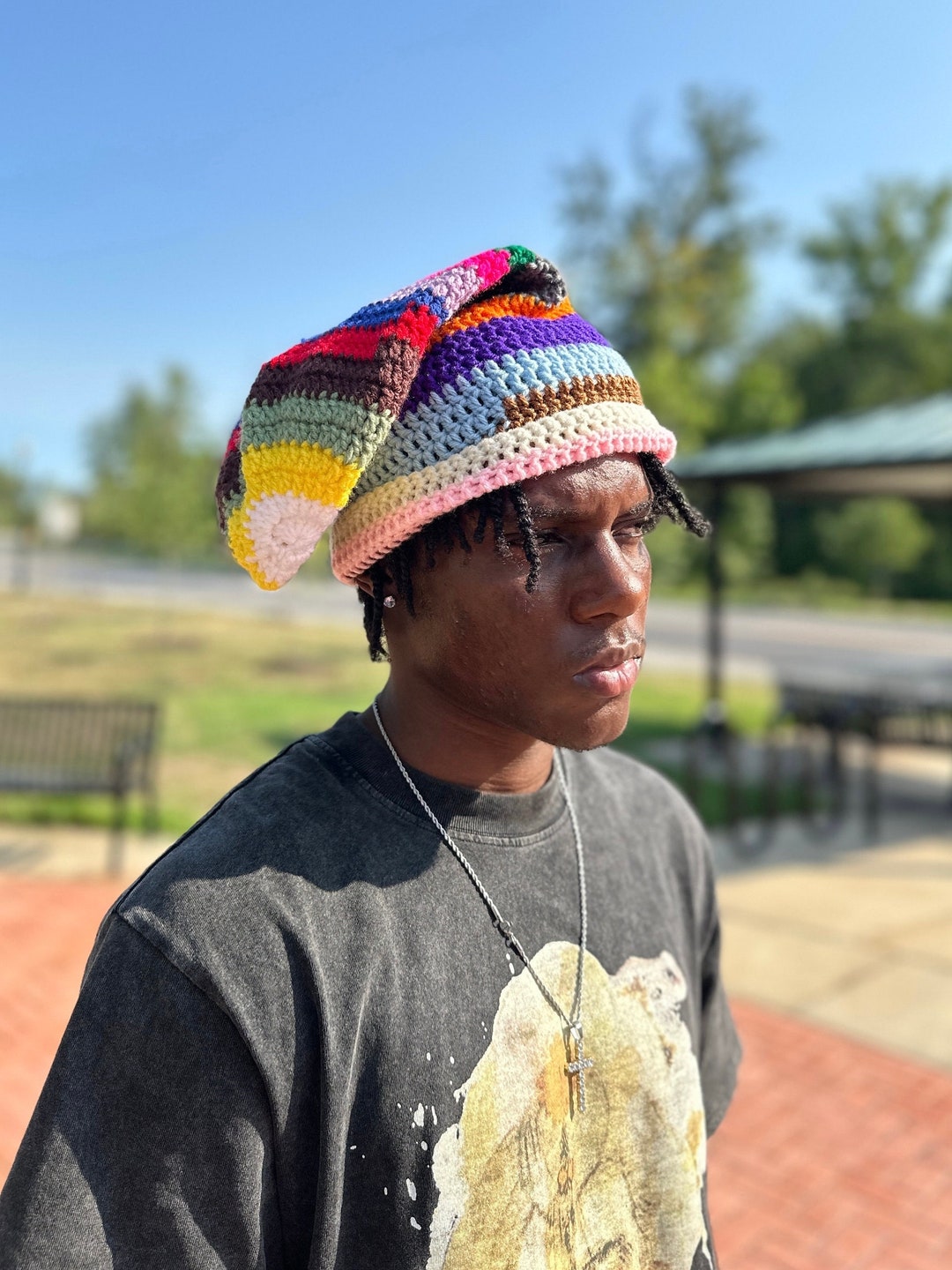 Handmade Unisex Crochet Slouch Beanie, Slouchy Winter Hat - Etsy