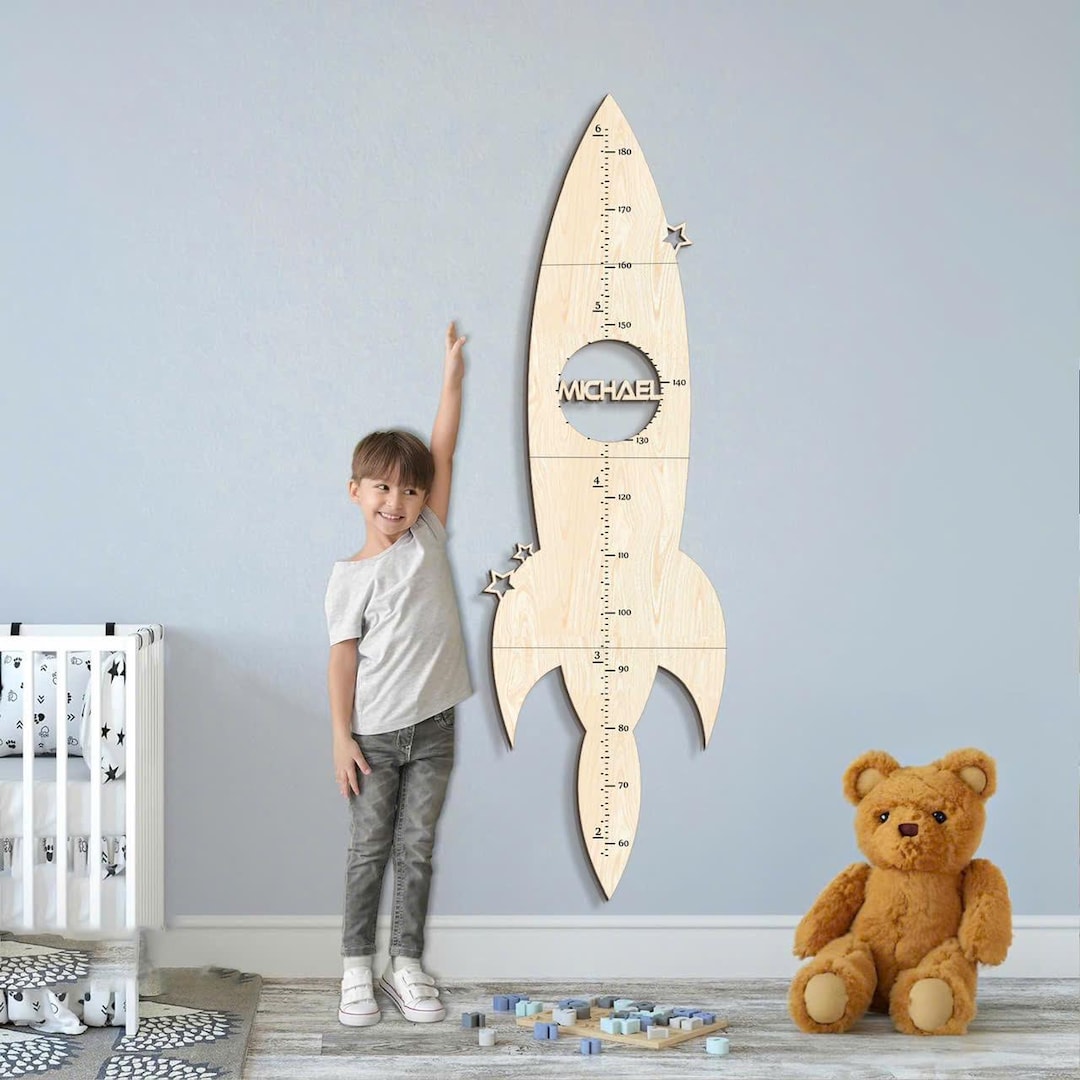 Personalized Wooden Growth Chart for Kids, Custom Height Measurement ...