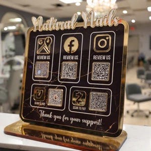 Multi QR Code Social Media & Payment Sign | Payment Sign | Marble ...