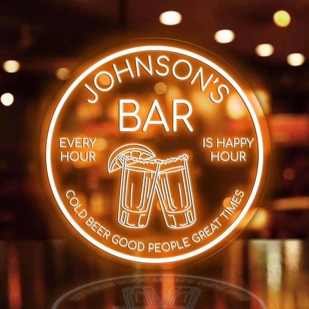 Custom Neon Bar Sign, Open Bar Light Sign, Bar Decor, Personalized ...