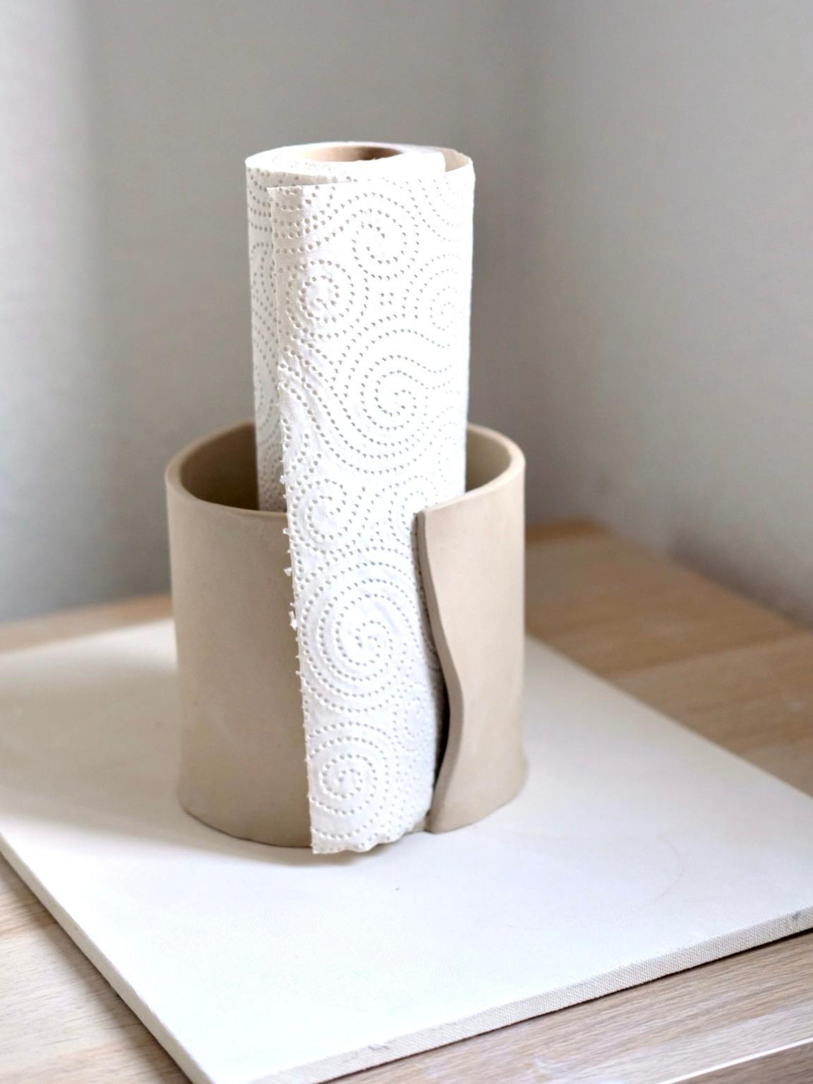 Paper Towel Holder Slab Pottery Template Kitchen Roll Holder Slab ...