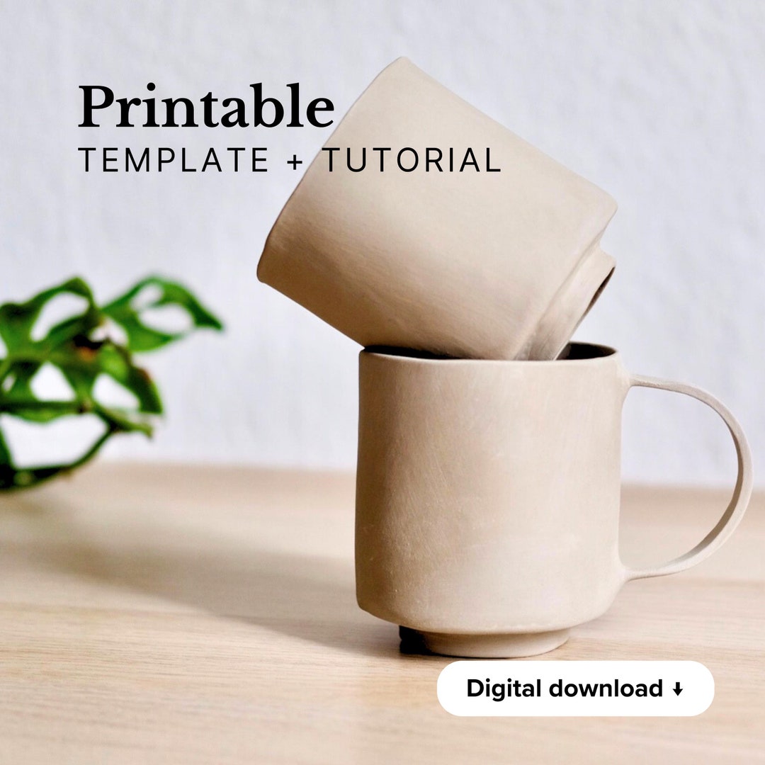 Slab Pottery Footed Cup Template: DIY Ceramic Mug (PDF Download) - Etsy