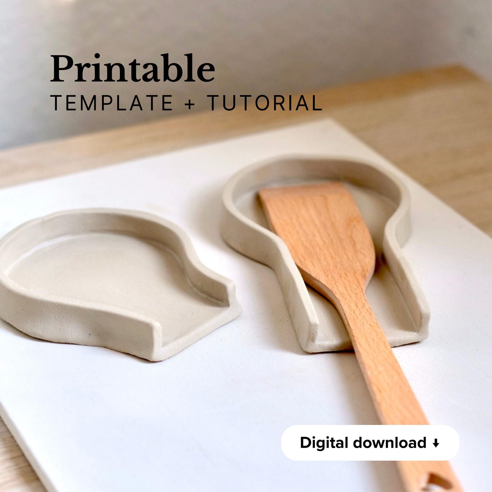 Spoon Rest Slab Pottery Template Spoon Holder Slab Building Template ...