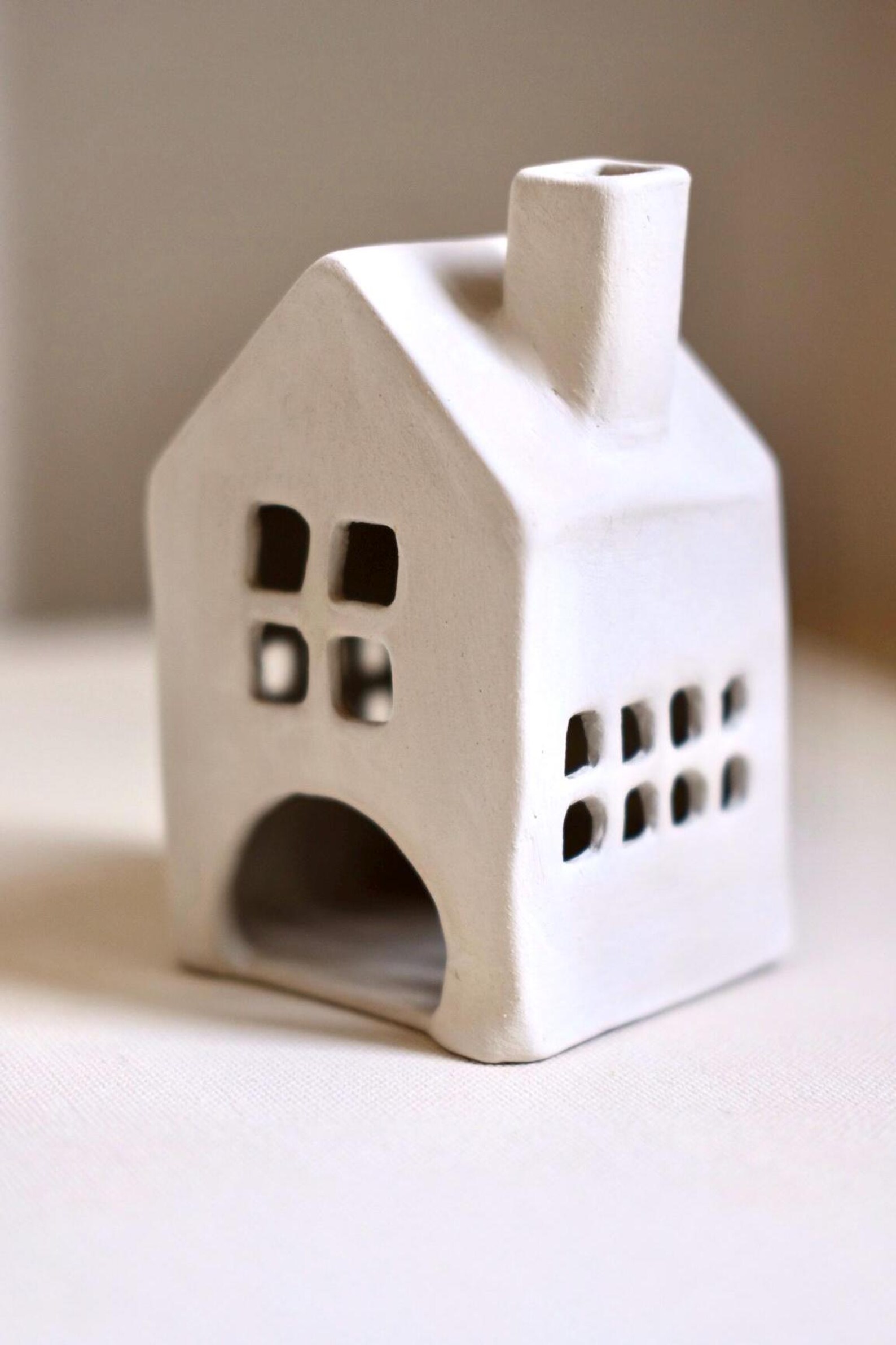 Tealight House Template Slab Pottery DIY Christmas Village Clay House ...