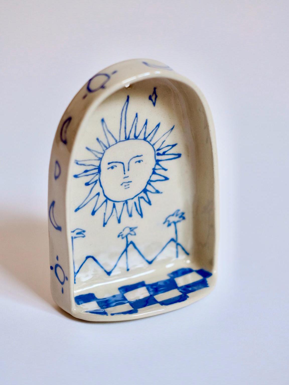 Sun Altar, Ceramic Altar Shelf, Ceramic Wall Hanging, Candle Shelf ...