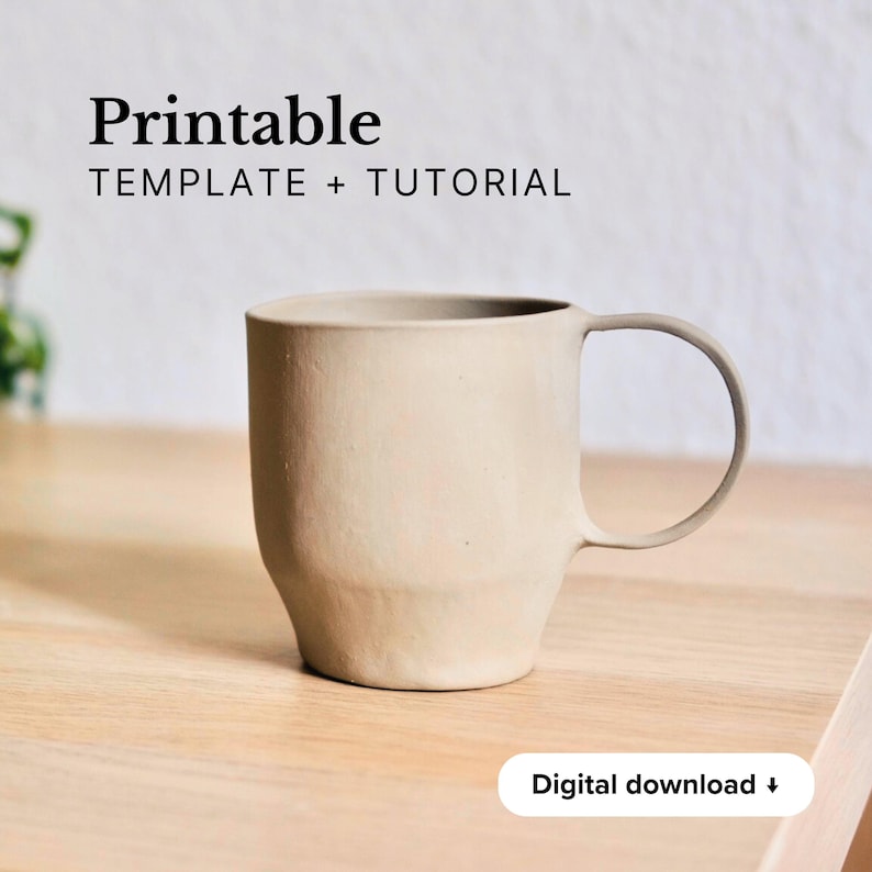 Coffe Mug Slab Pottery Template DIY Ceramic Coffee Cup Slab Building ...