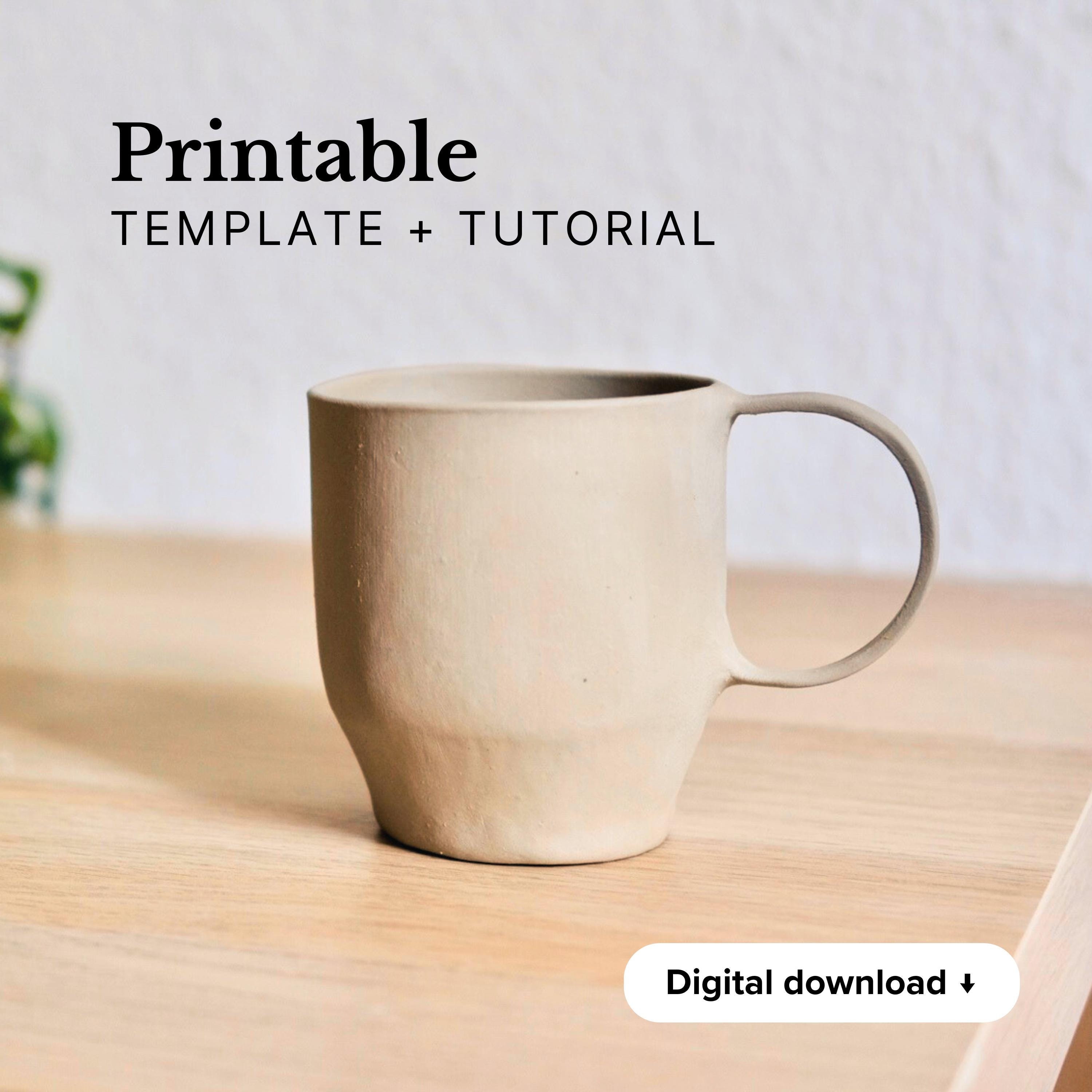 Coffe Mug Slab Pottery Template DIY Ceramic Coffee Cup Slab Building ...