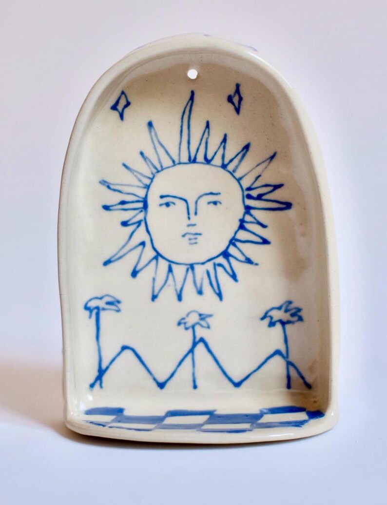 Sun Altar, Ceramic Altar Shelf, Ceramic Wall Hanging, Candle Shelf ...