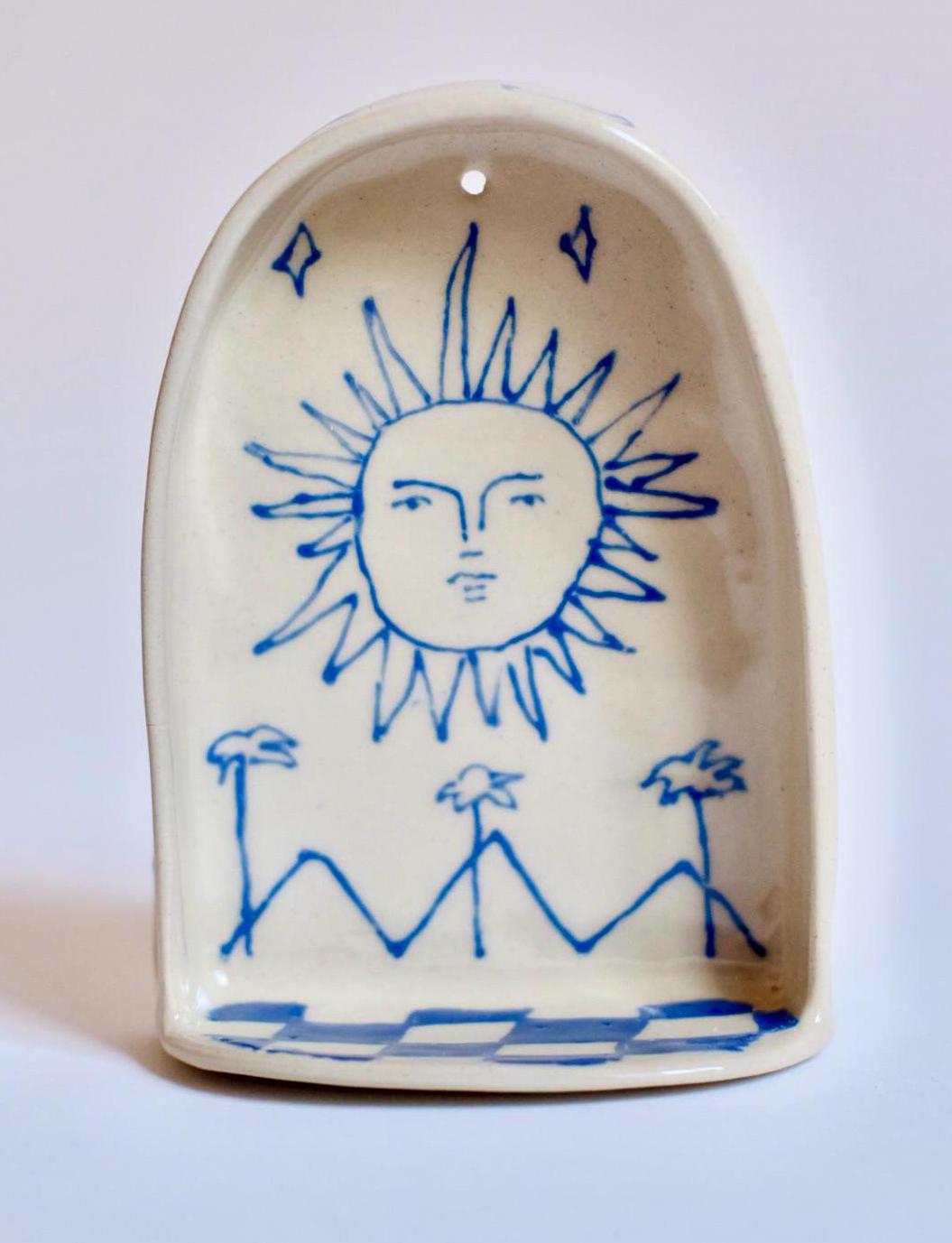 Sun Altar, Ceramic Altar Shelf, Ceramic Wall Hanging, Candle Shelf ...