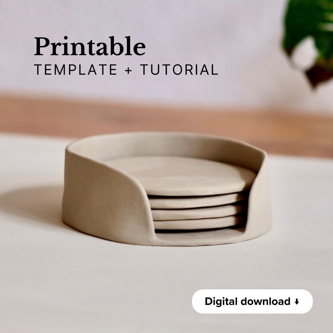 Pottery Coaster Holder Template: Slab Building DIY (PDF Pattern) - Etsy