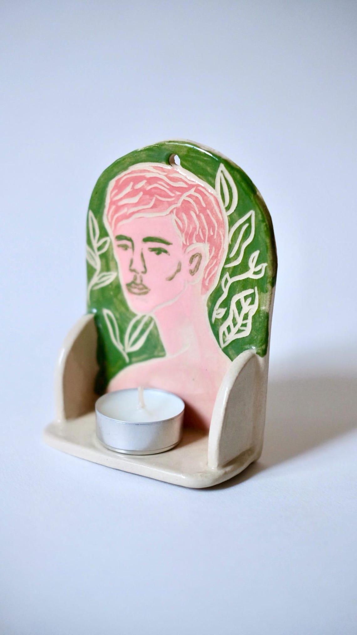 Ceramic Altar Handmade Shelf Wall Hanging Altar Candle Shelf Handmade ...