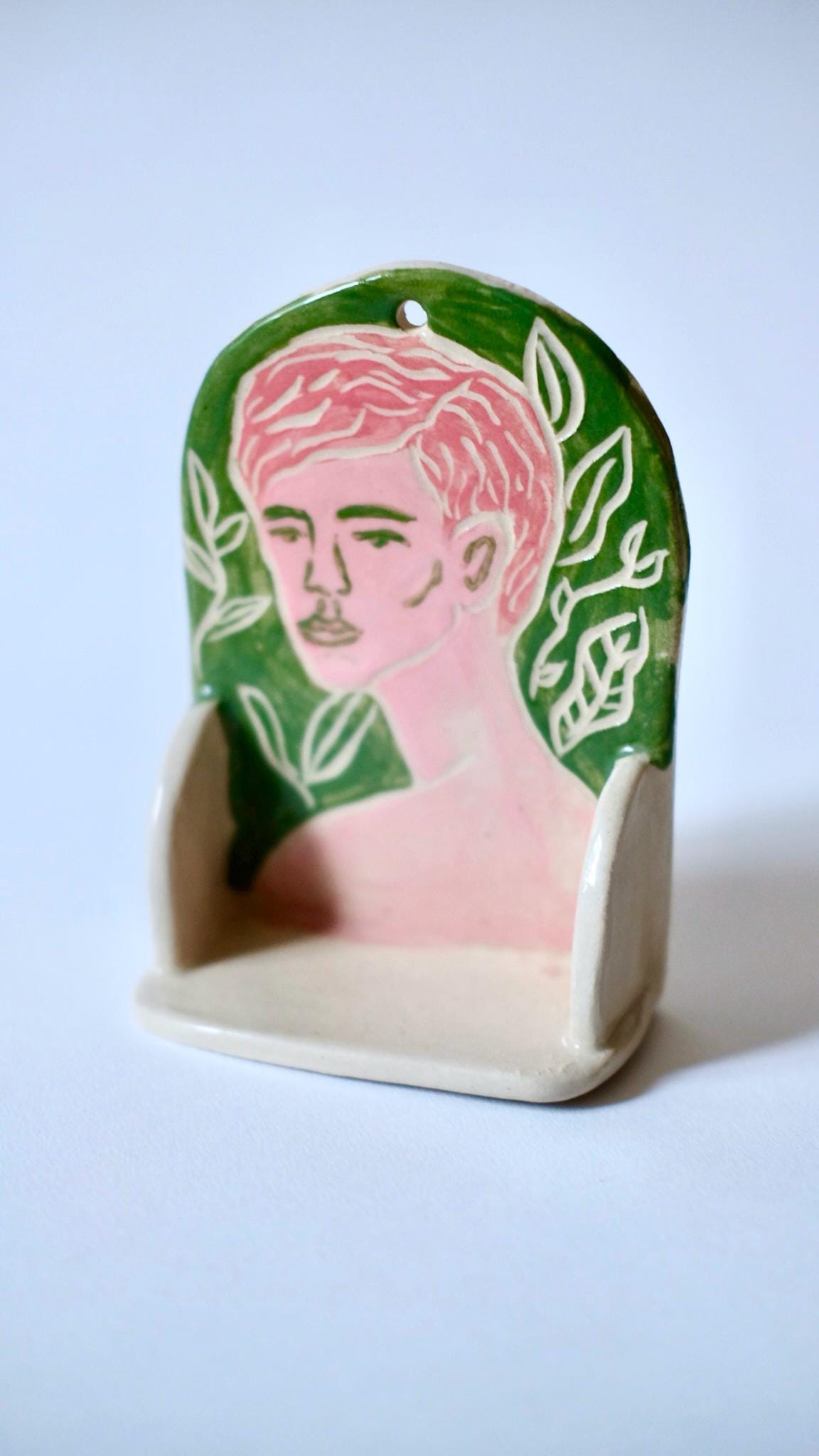 Ceramic Altar Handmade Shelf Wall Hanging Altar Candle Shelf Handmade ...