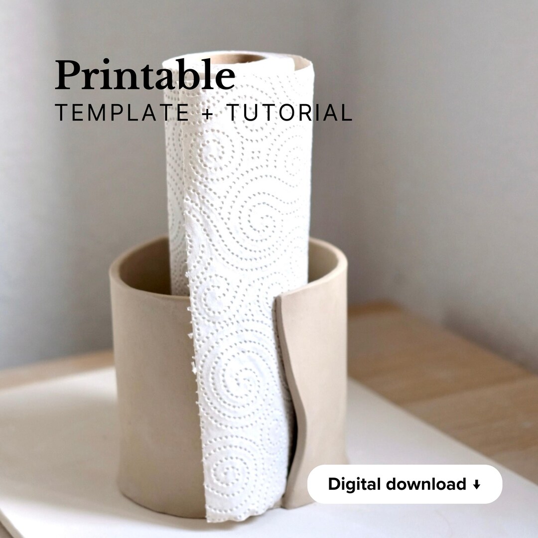 Paper Towel Holder Slab Pottery Template Kitchen Roll Holder Slab ...