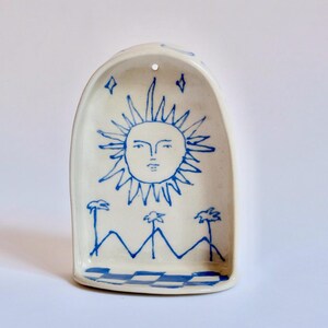 Sun Altar, Ceramic Altar Shelf, Ceramic Wall Hanging, Candle Shelf ...