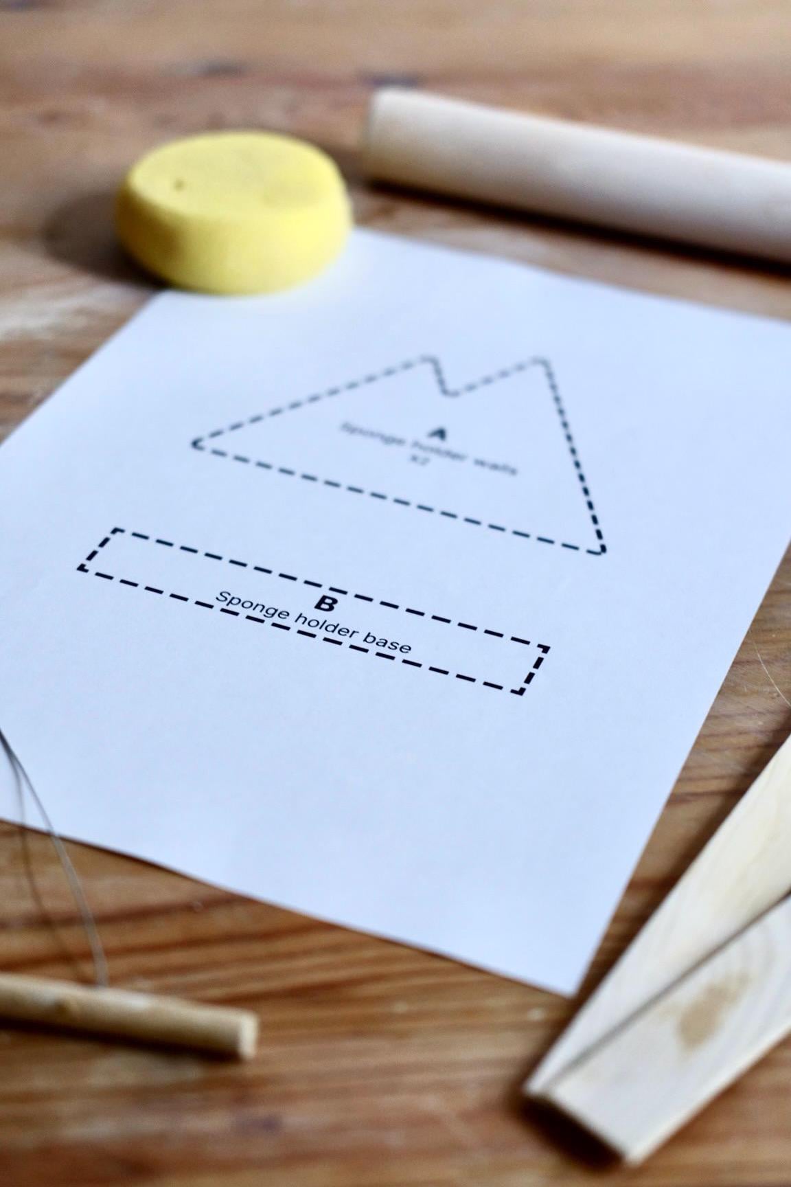 Sponge Holder Slab Pottery Template Napkin Holder Slab Building ...