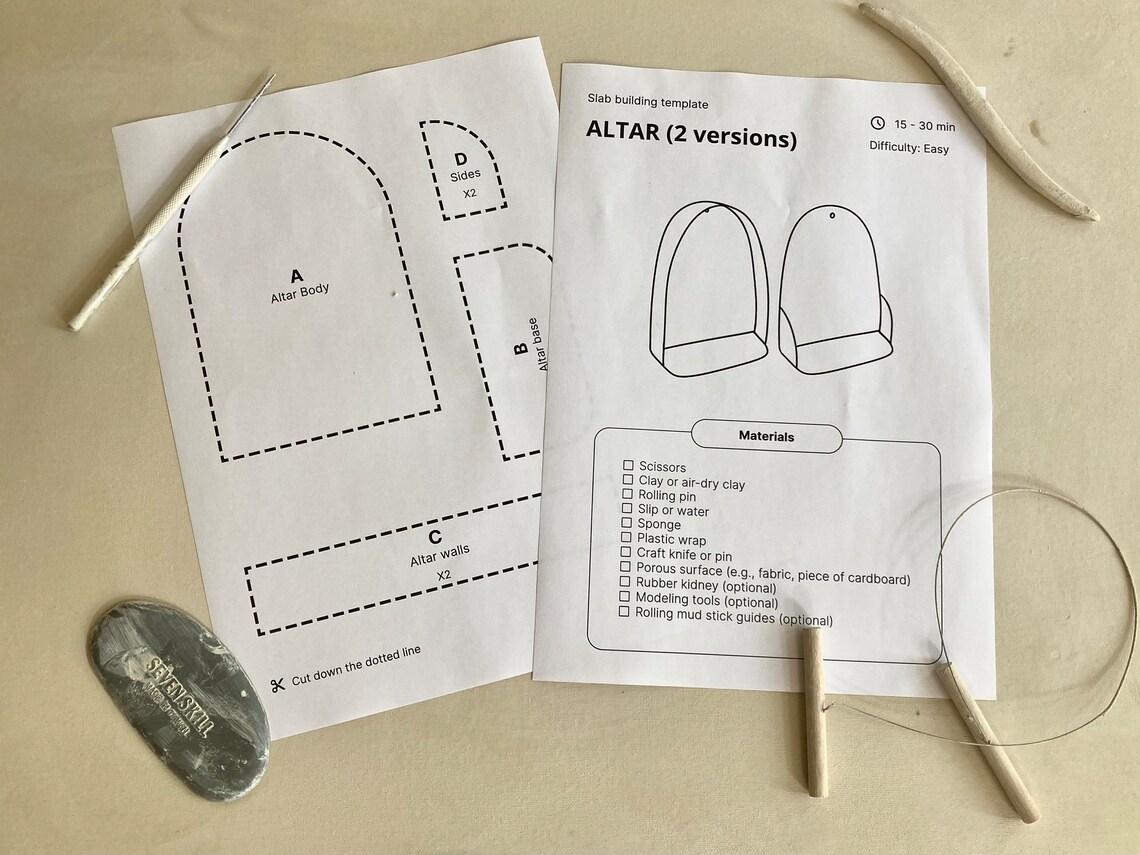 Altar Slab Building Template Slab Pottery Altar Template Pottery ...