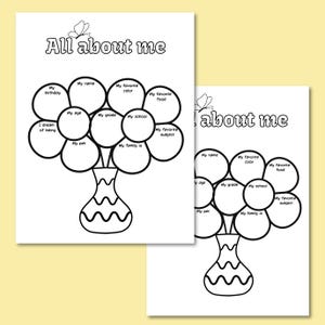 All About Me Worksheet: Floral Back to School Activity (digital ...