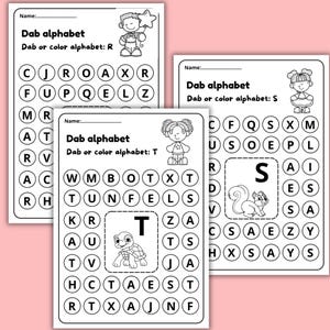 Alphabets, Printable Worksheets, Instant Download, Kindergarten, 1st ...