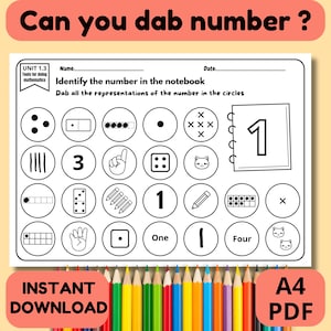 10 Math Worksheets, Dab Numbers, Activity Sheets,tools Mathematics,prek ...