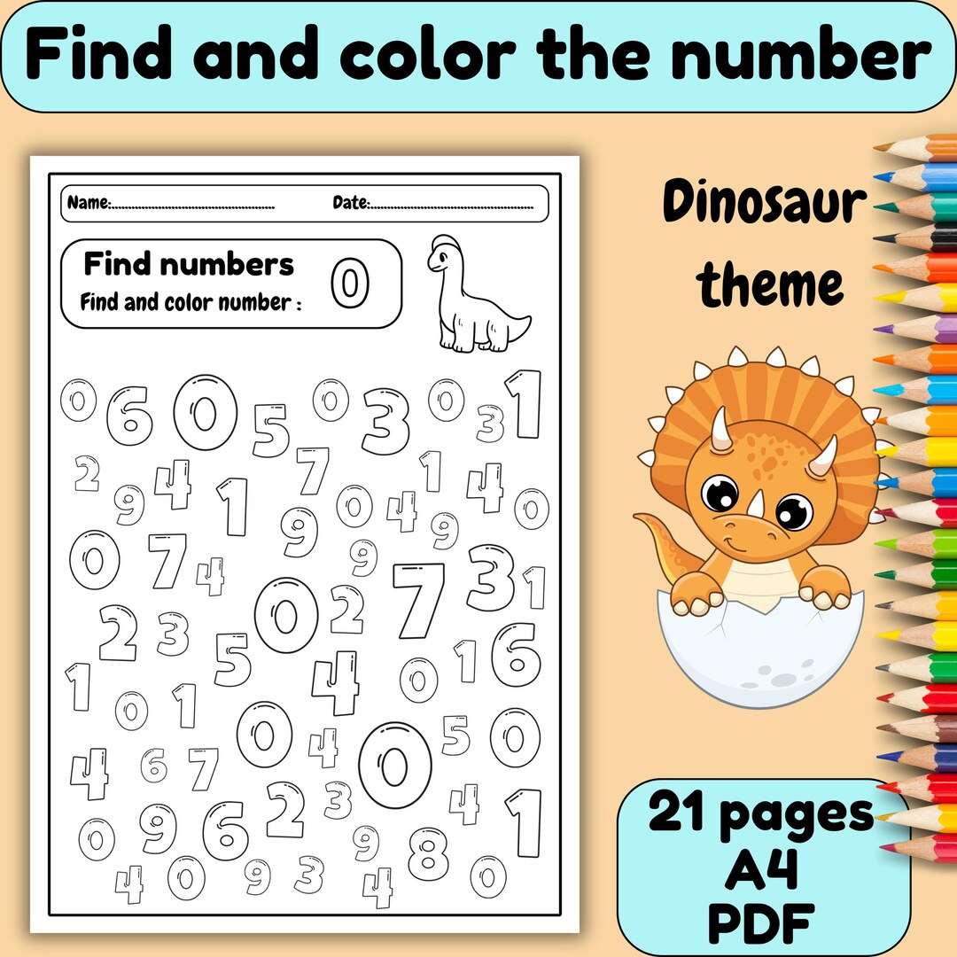 Find and Color Numbers 0 to 20, Recognize Numbers, Preschool ...