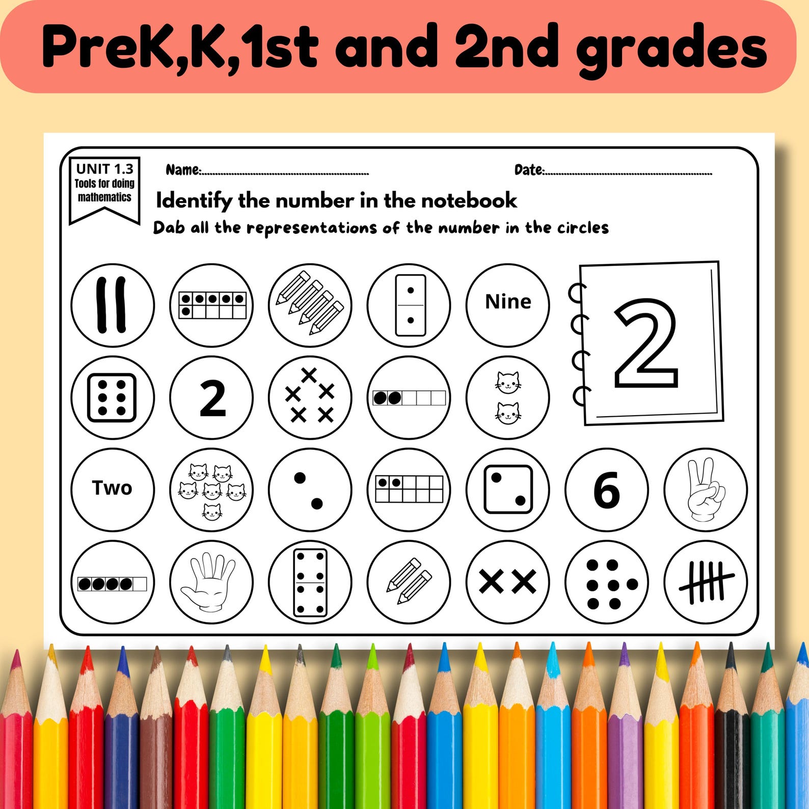 10 Math Worksheets, Dab Numbers, Activity Sheets,tools Mathematics,prek ...