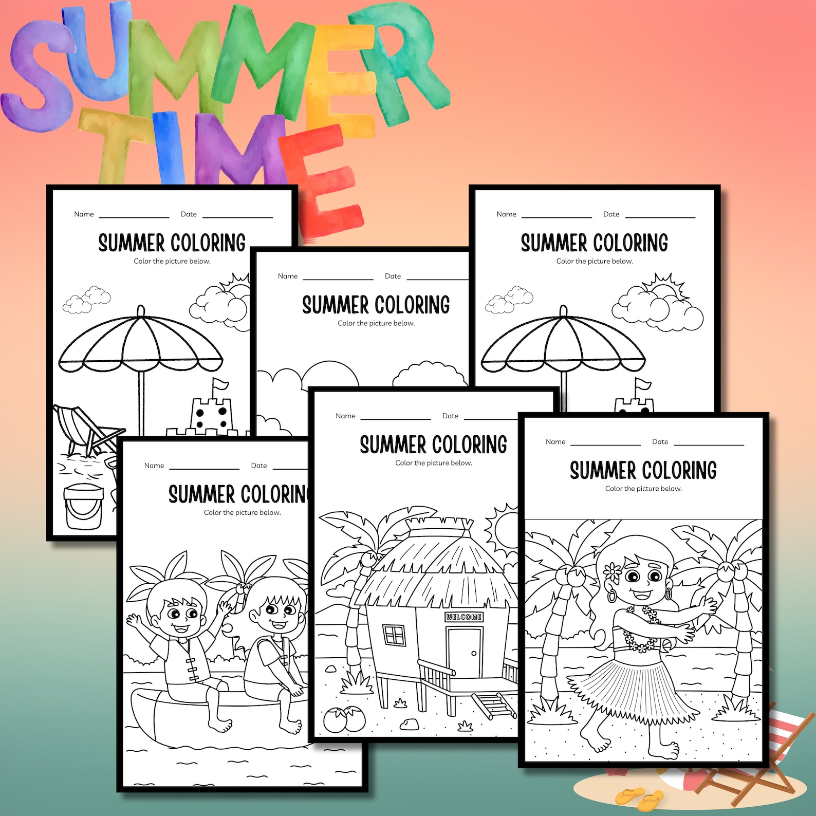 Summer Activities for Kids, Summer Activity Sheets for Kids, Printable ...