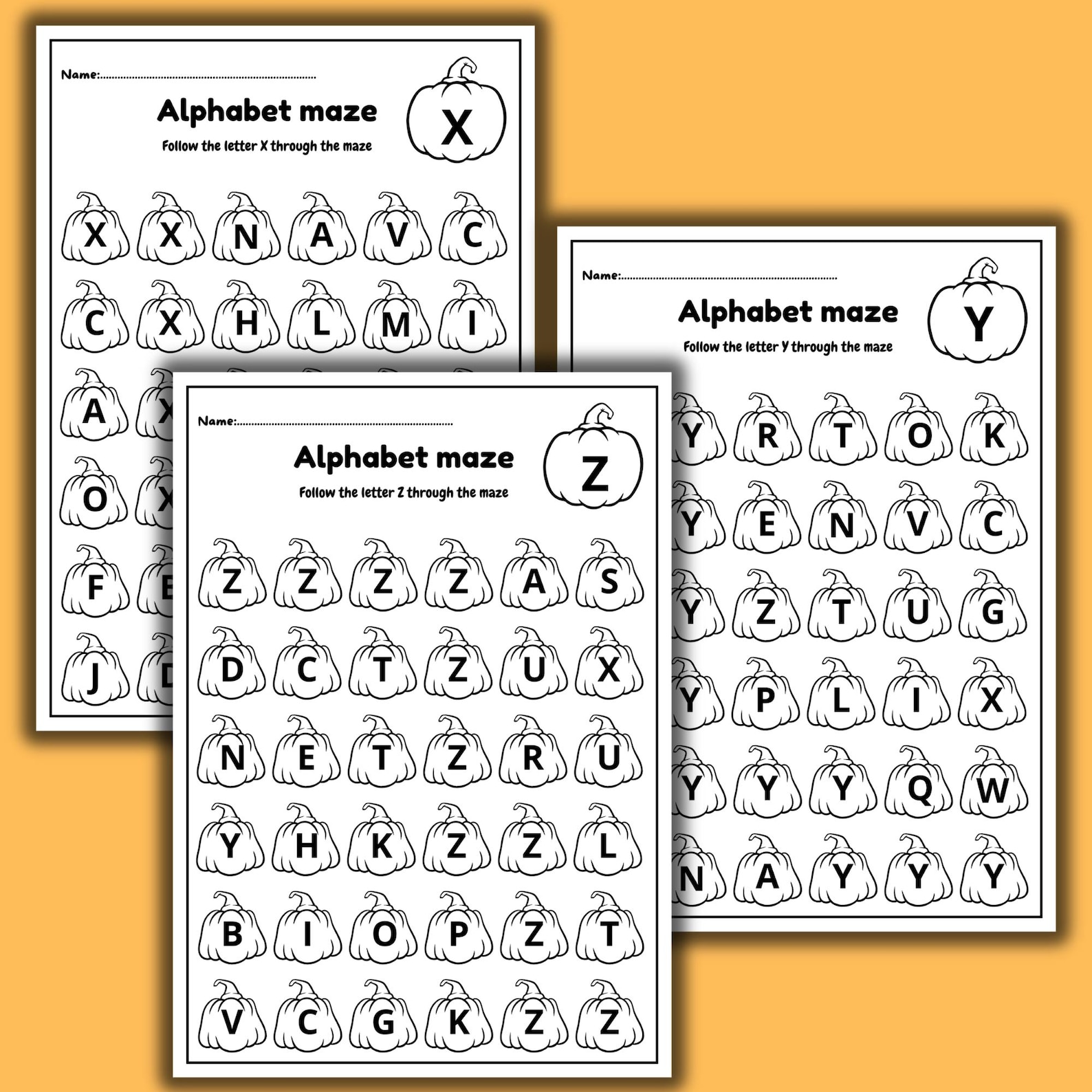 Alphabet Maze Worksheets: A-Z Printable ABC Activity (PDF Download) - Etsy