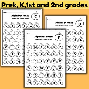 Alphabet Maze Worksheets: A-Z Printable ABC Activity (PDF Download) - Etsy