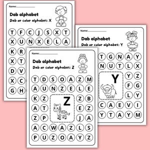 Alphabets, Printable Worksheets, Instant Download, Kindergarten, 1st ...